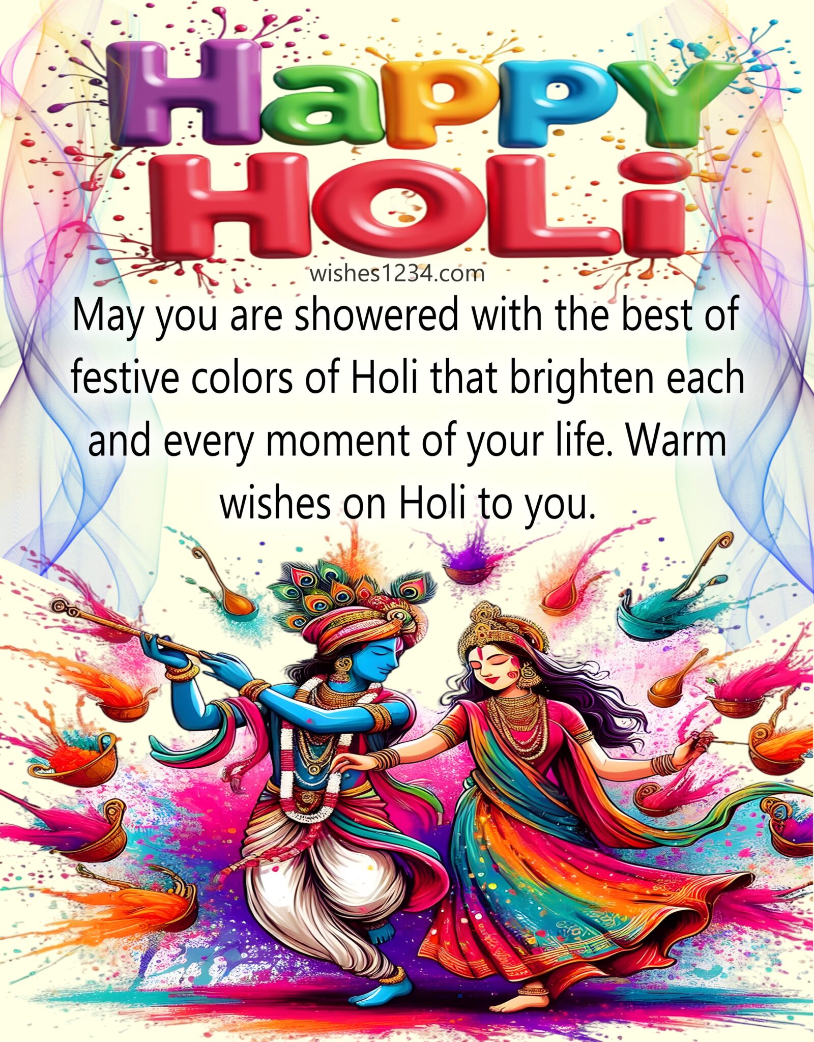 Happy Holi 2025 Images with Wishes and Quotes