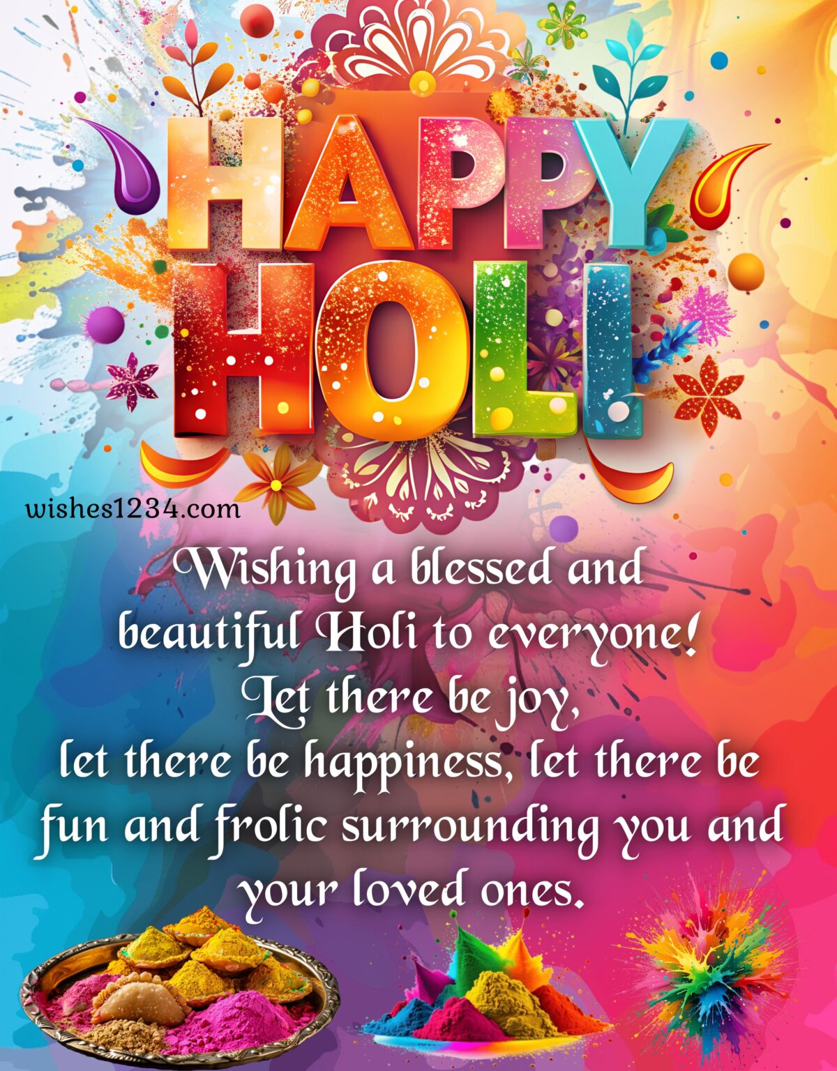 Happy Holi 2025 Images with Wishes and Quotes