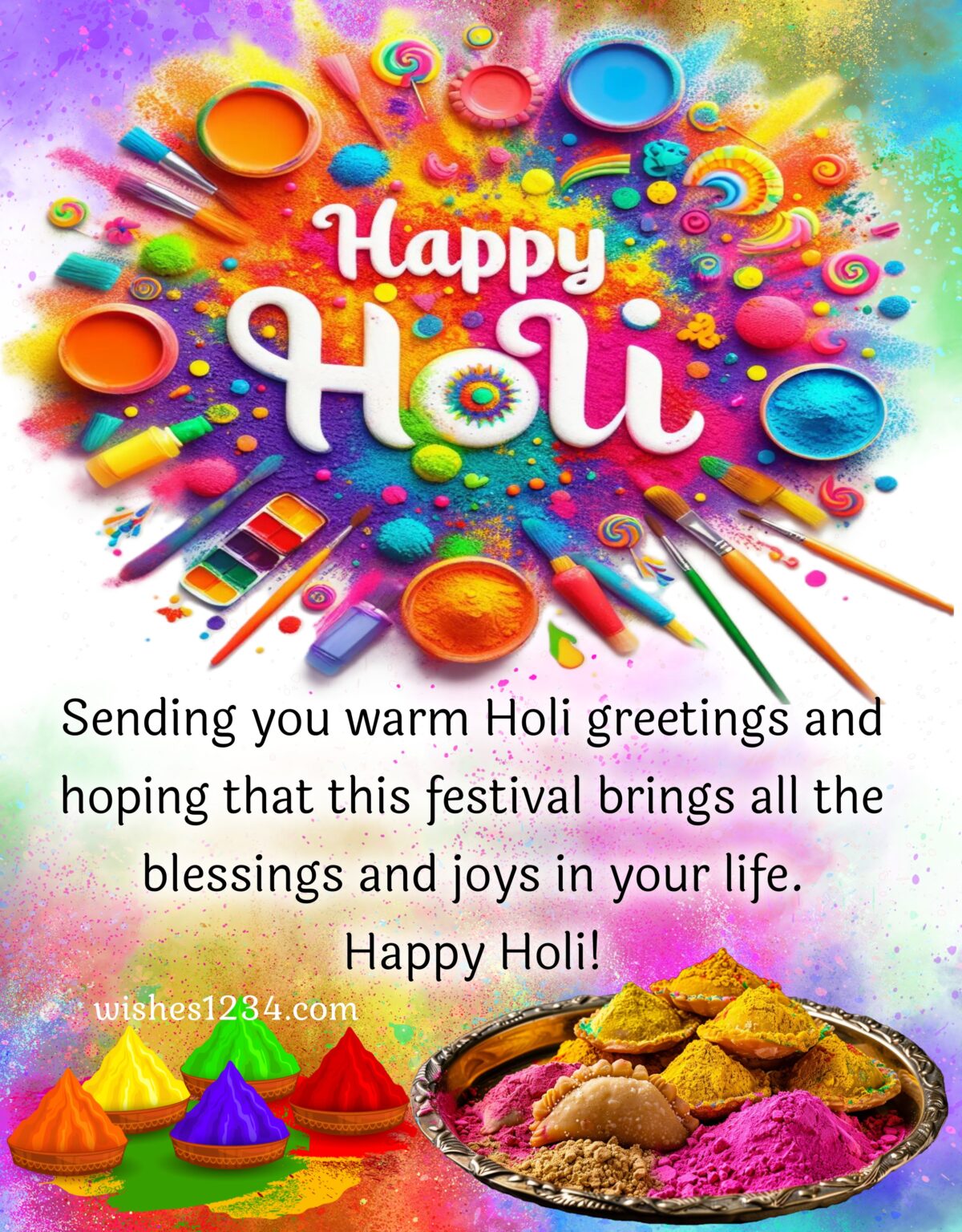 Happy Holi 2025 Images with Wishes and Quotes