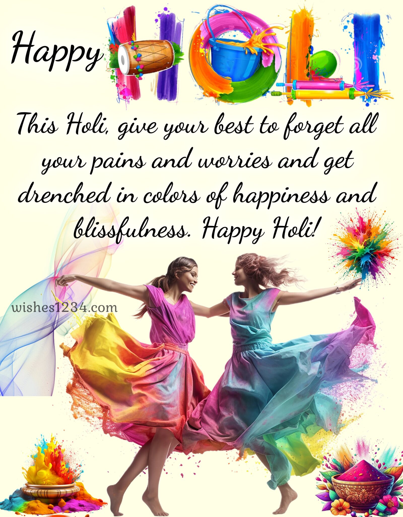 Happy Holi 2025 Images with Wishes and Quotes