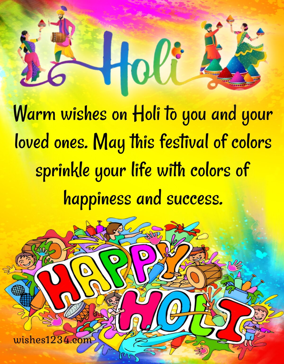 Happy Holi 2025 Images with Wishes and Quotes