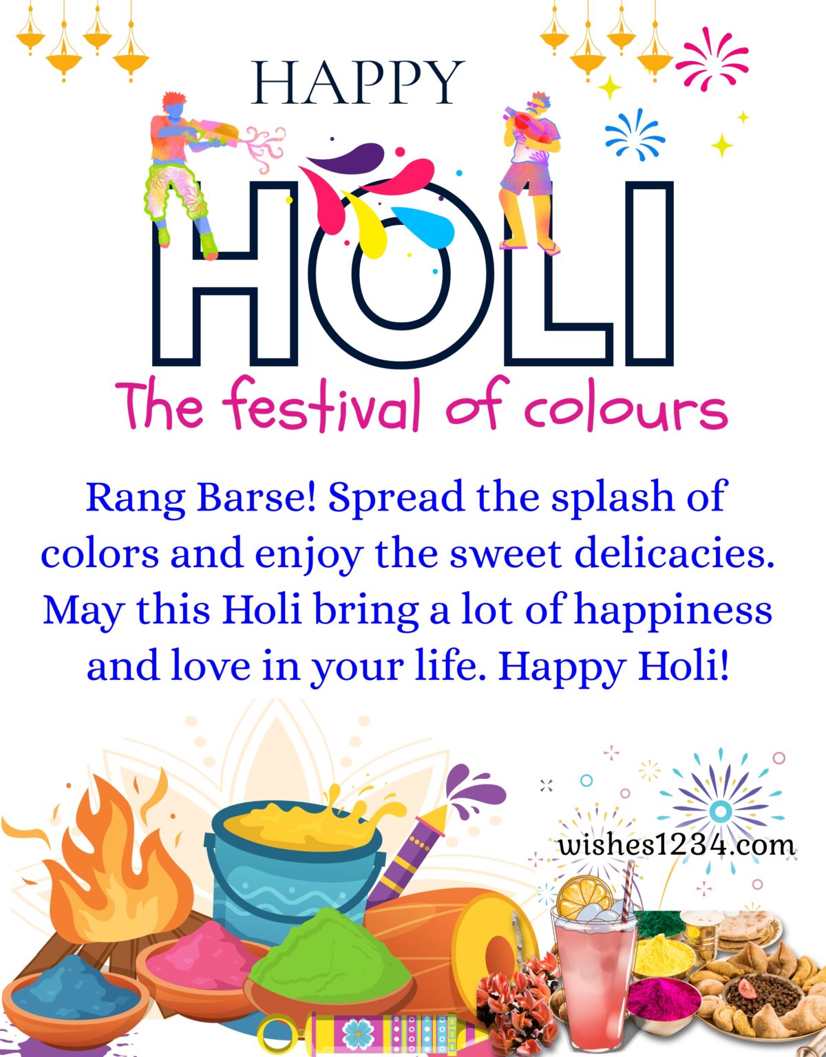Happy Holi: Beautiful Images with Heartfelt Quotes & Colorful Wishes