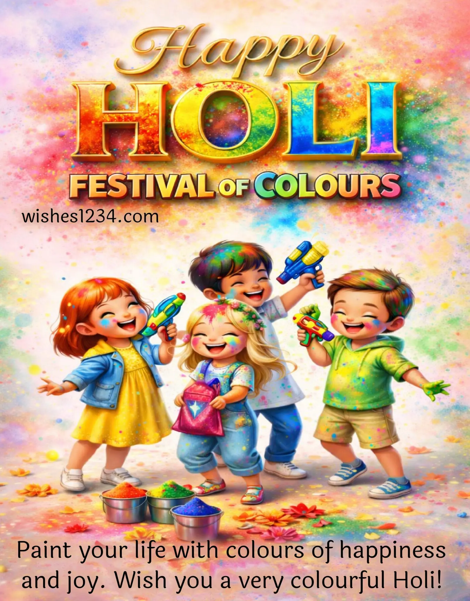 Happy Holi: Beautiful Images with Heartfelt Quotes & Colorful Wishes