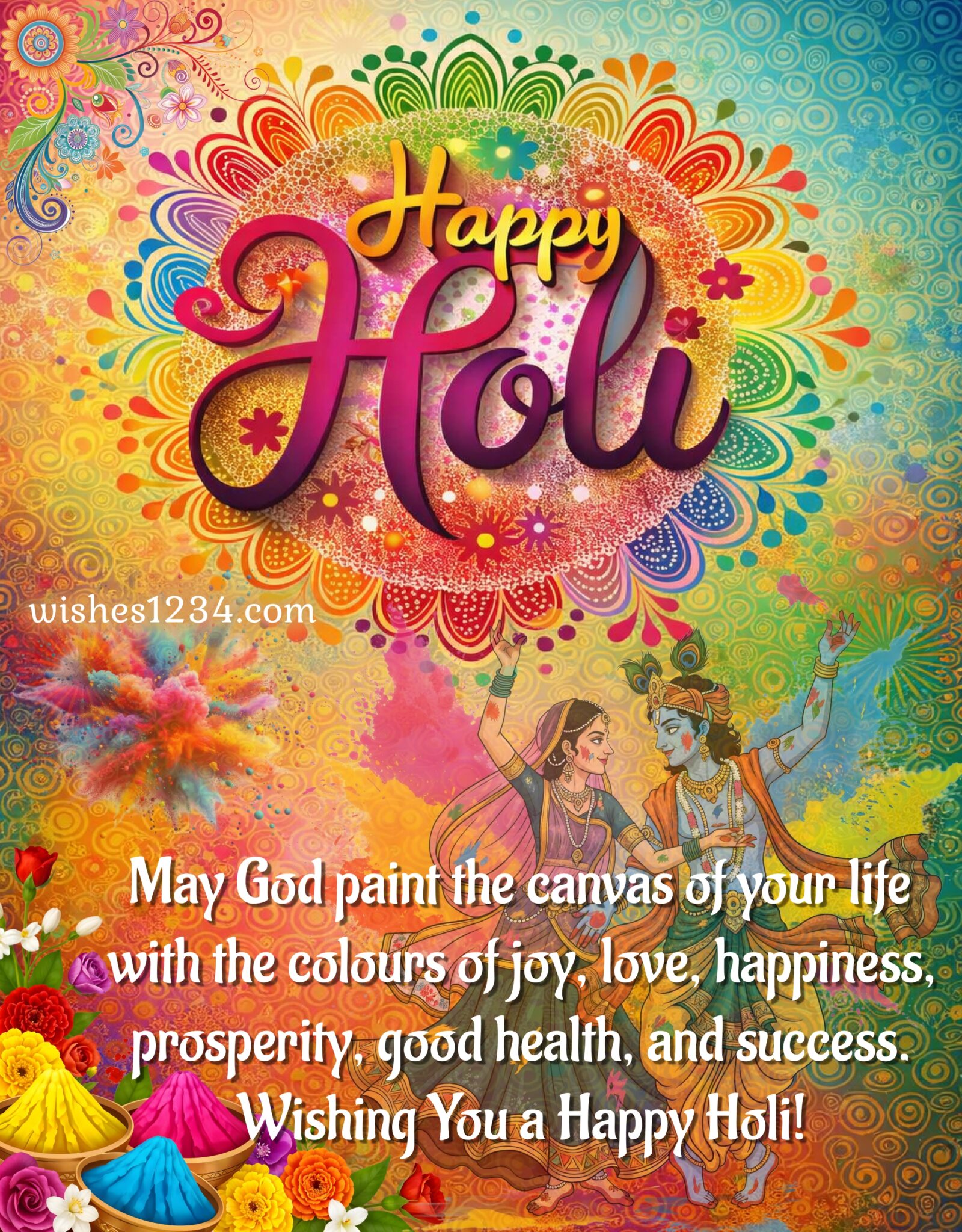 Happy Holi: Beautiful Images with Heartfelt Quotes & Colorful Wishes