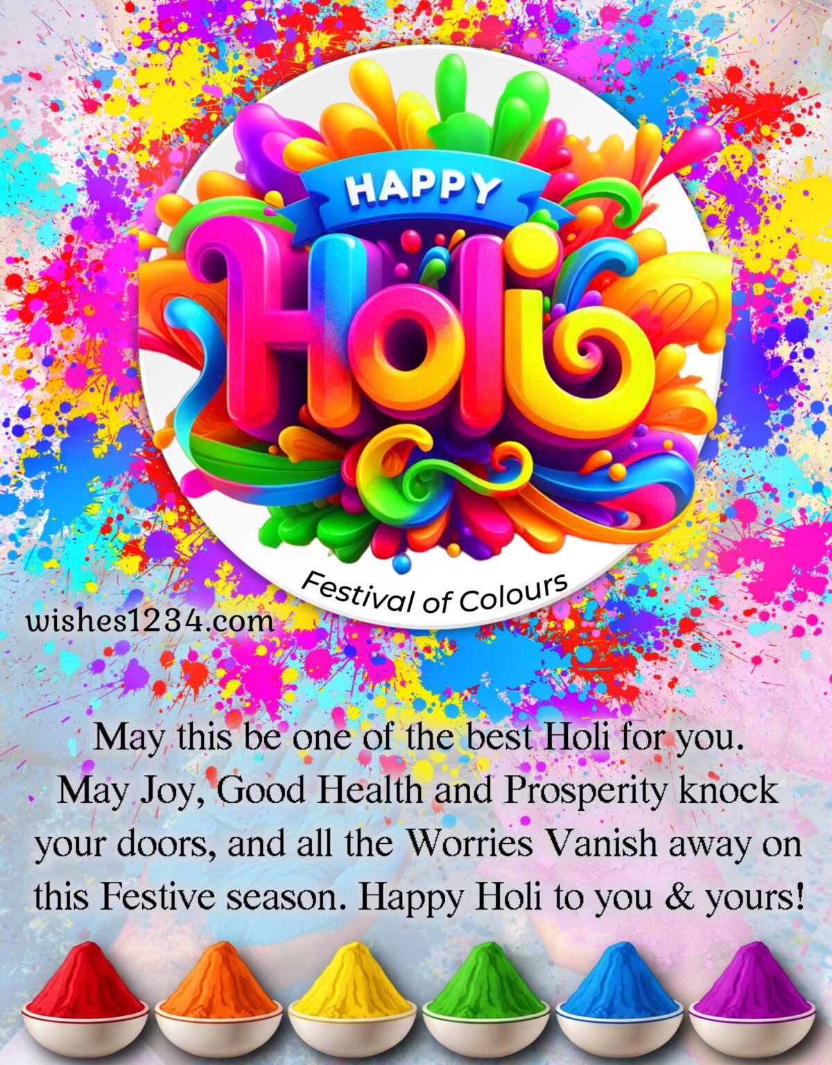 Happy Holi: Beautiful Images with Heartfelt Quotes & Colorful Wishes