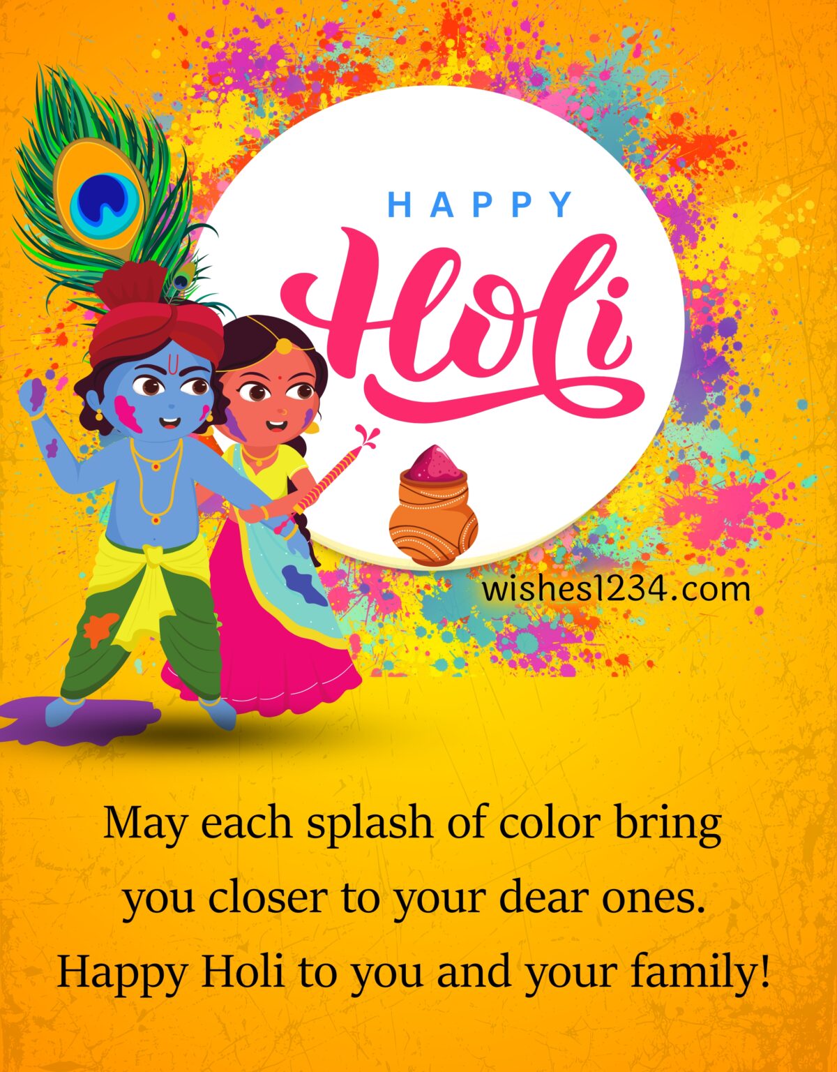 Happy Holi: Beautiful Images with Heartfelt Quotes & Colorful Wishes